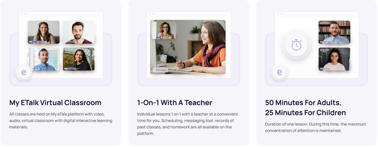 Sign Up for Online Lessons | eTalk